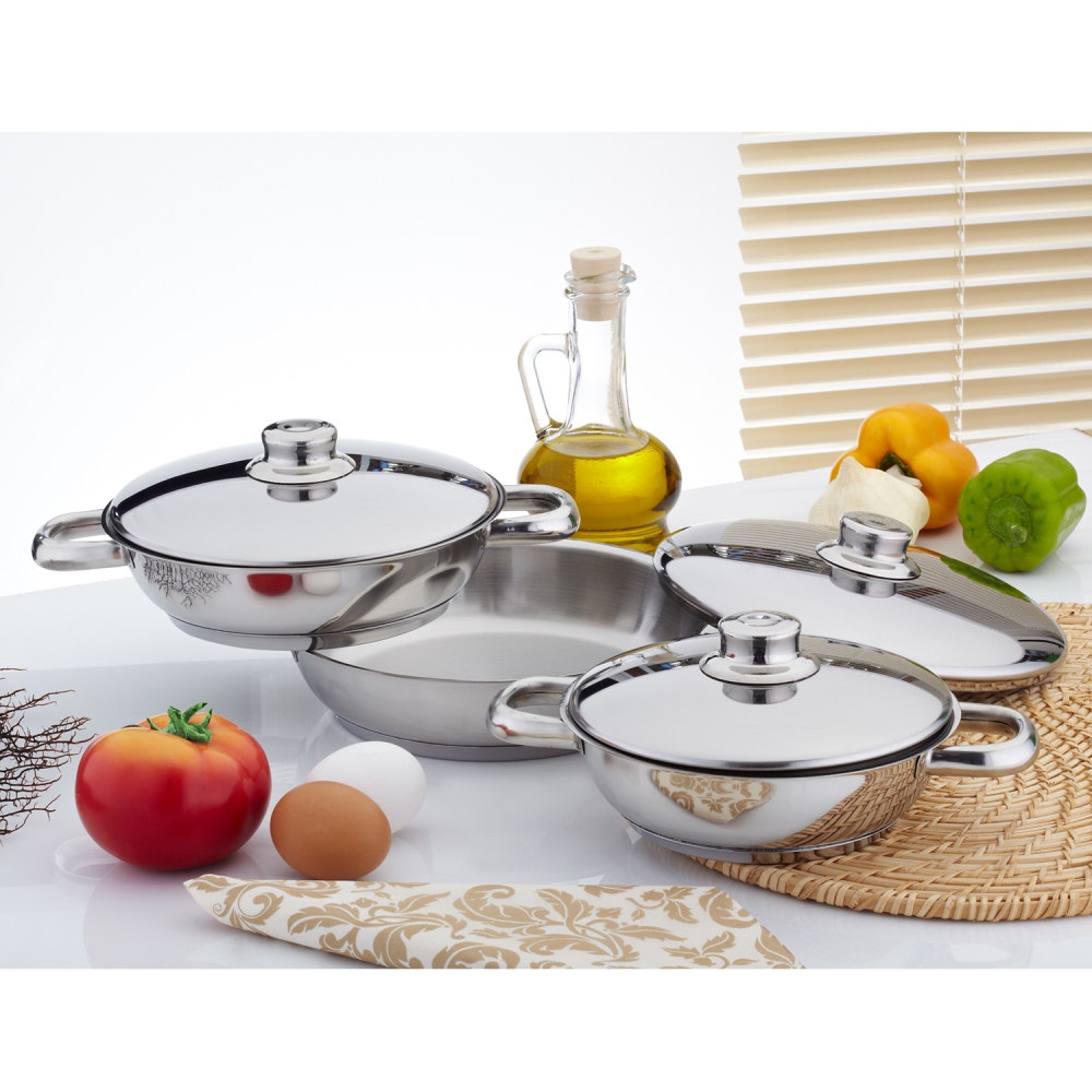Gülsan Omlet Set 6 Parça (Çelik Kapaklı) | Dayanıklı ve Şık Çelik Tava Seti
