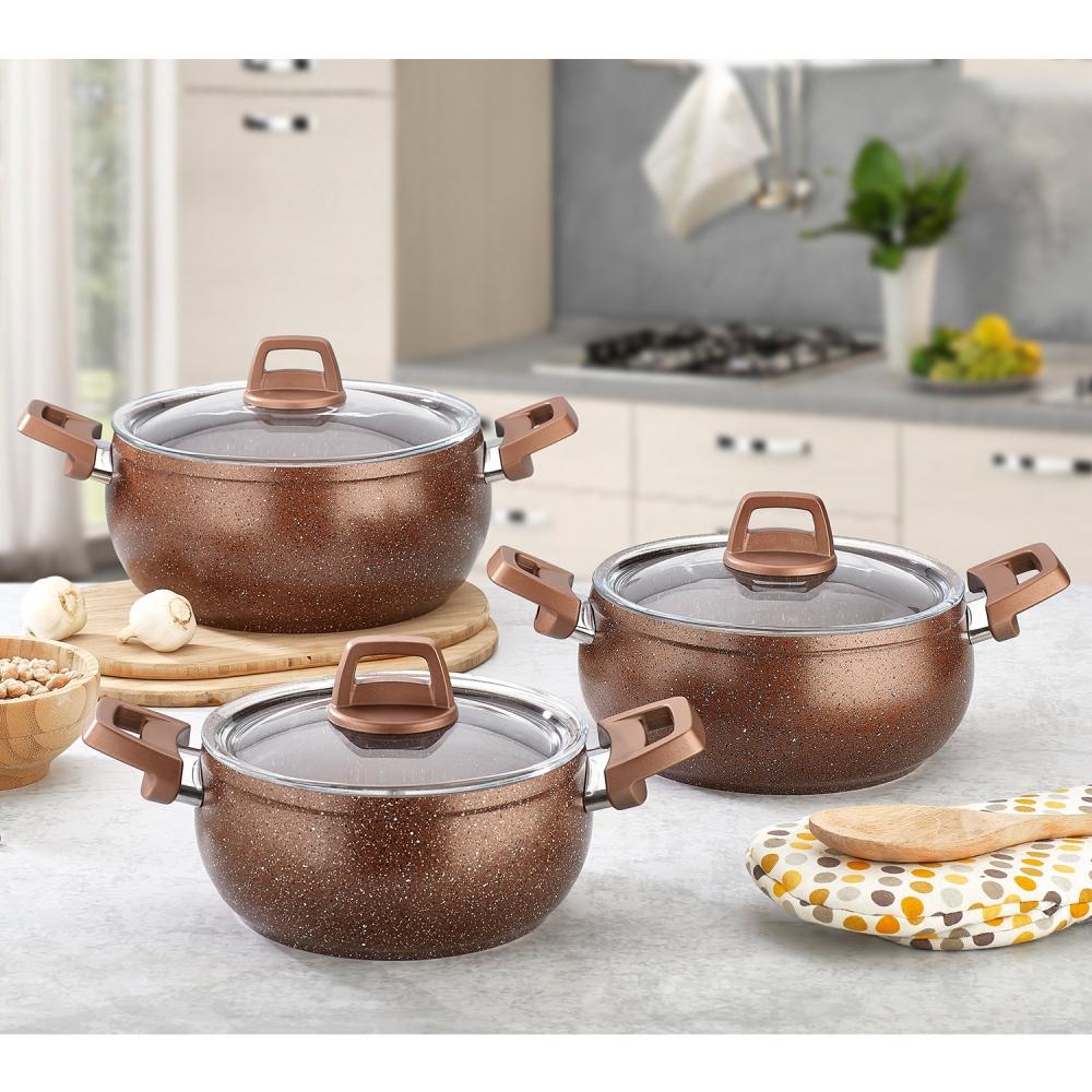 Gülsan Sanem 6 Parça Granit Güveç Seti | Sağlıklı ve Estetik Pişirme